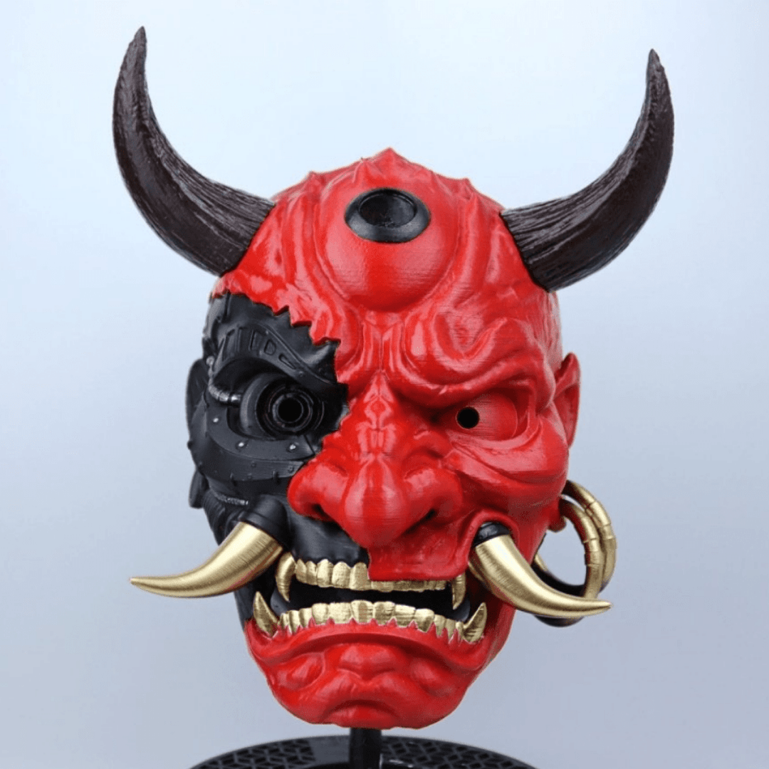Cyberpunk Full Face Oni Mask - Space Armory