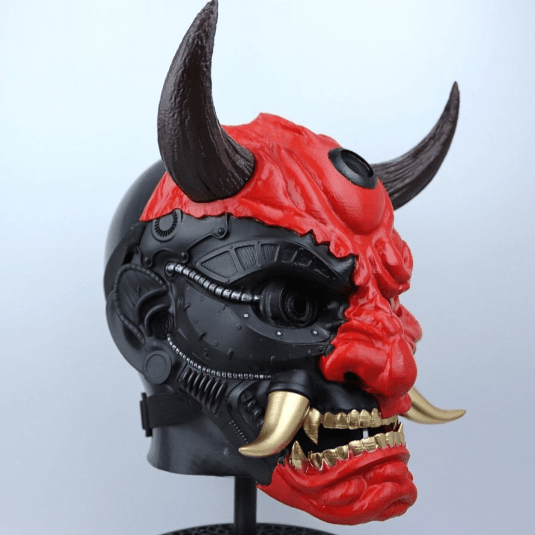 Cyberpunk Full Face Oni Mask - Space Armory