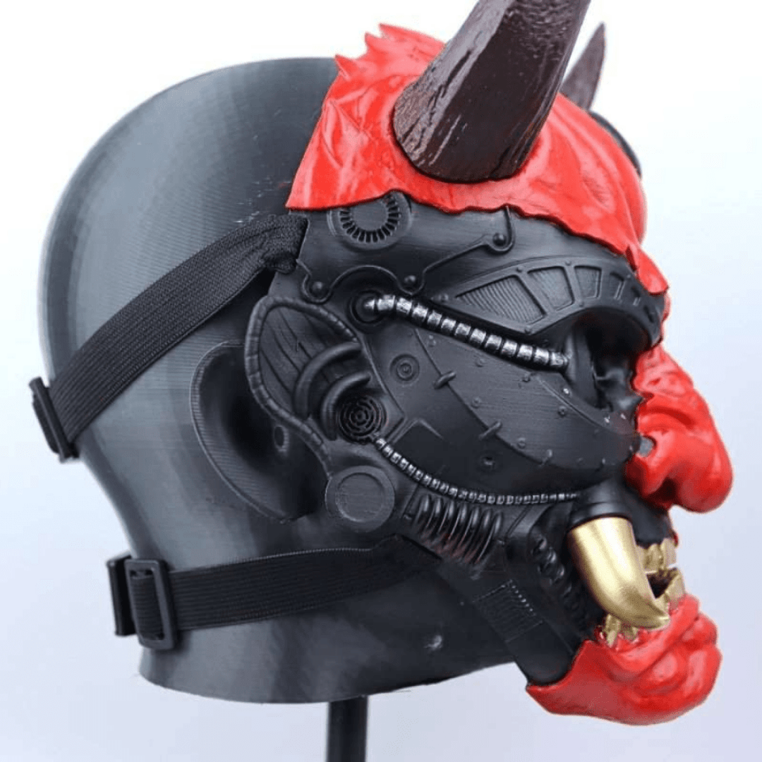 Cyberpunk Full Face Oni Mask - Space Armory
