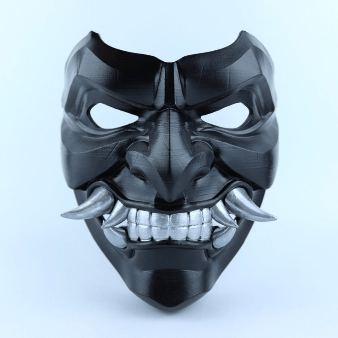Kabuto Oni Mask With Fangs - Black - Space Armory