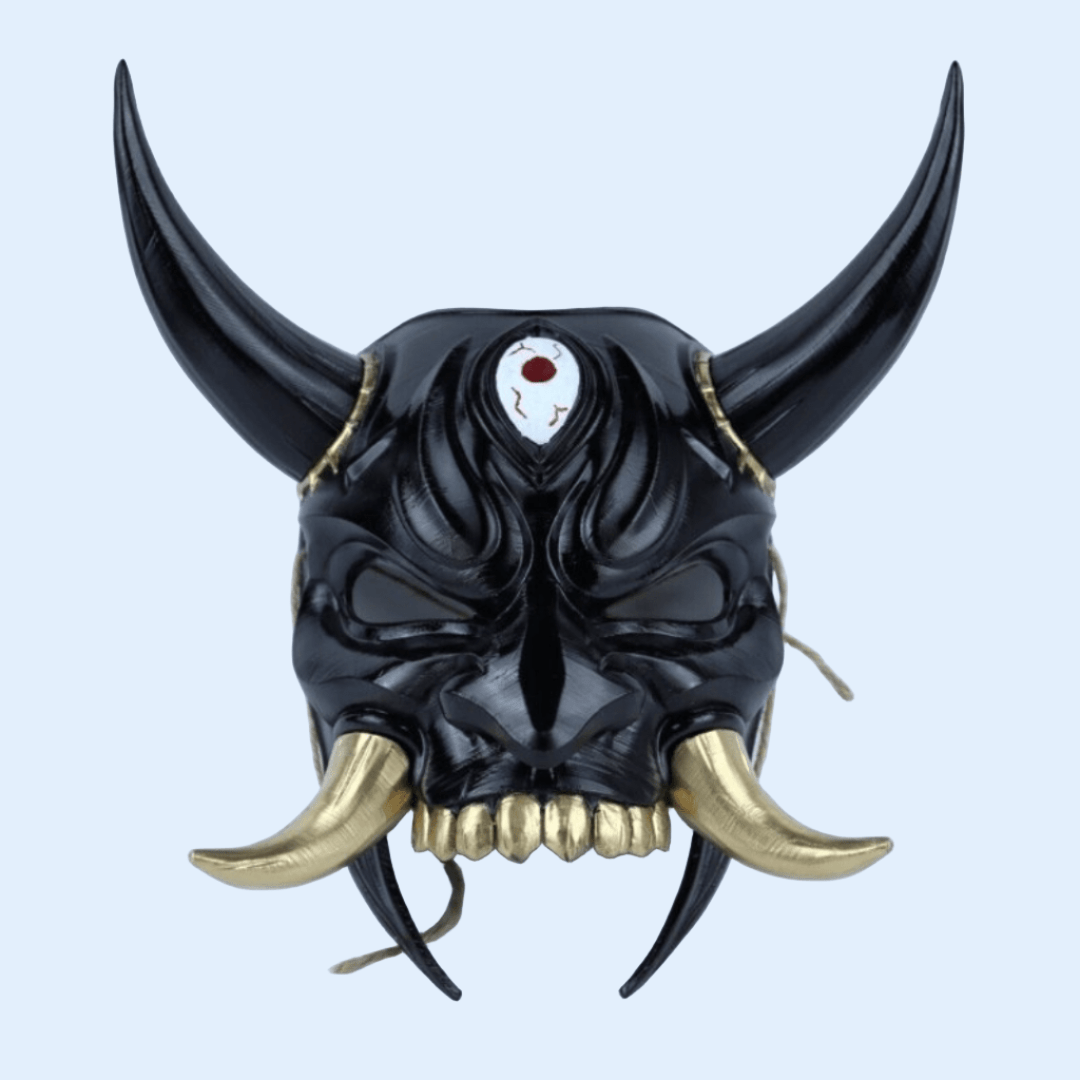 Japanese Oni Mask With Horn - Space Armory