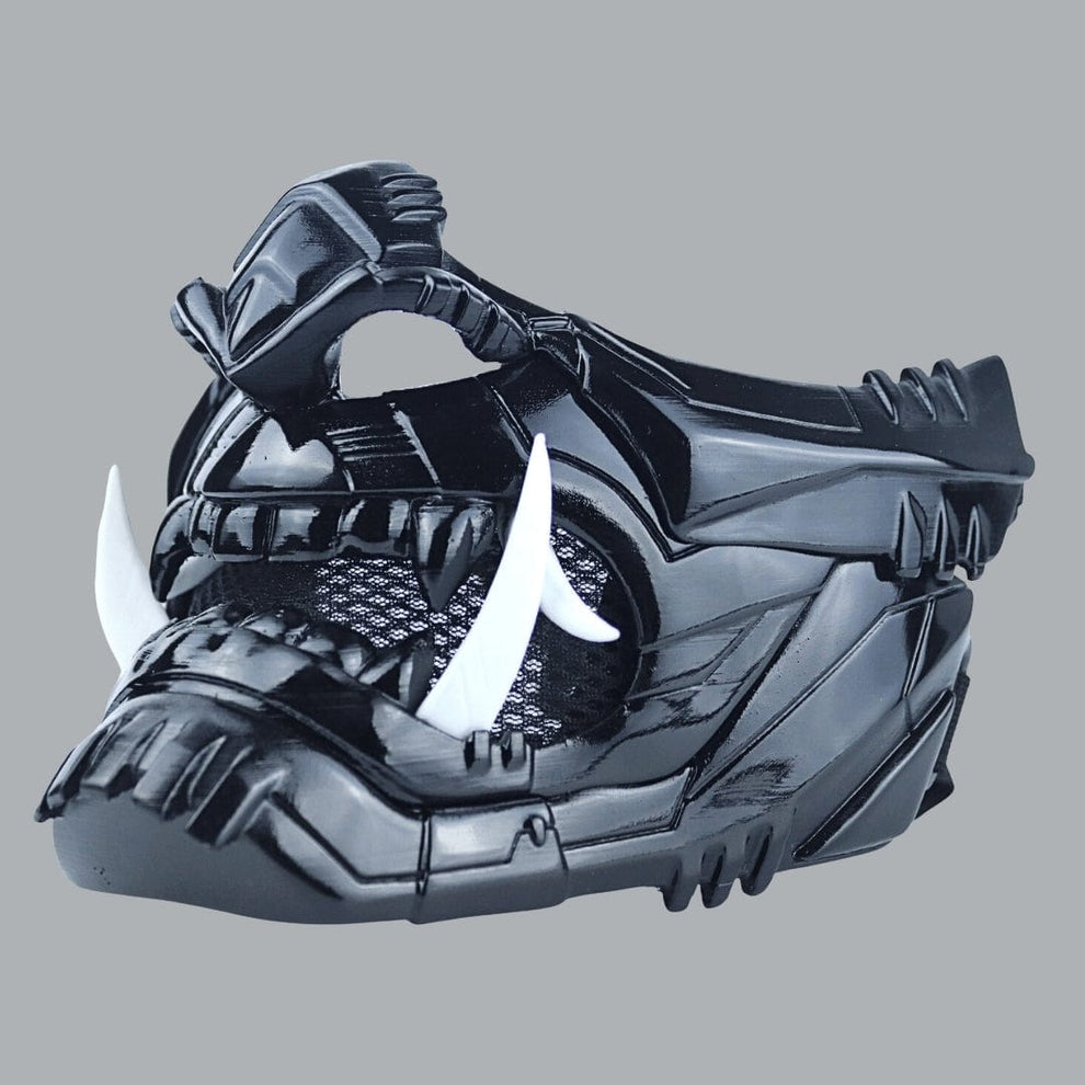 Cyber Oni Mask - Glossy Black – Space Armory | Japanese Mask and ...