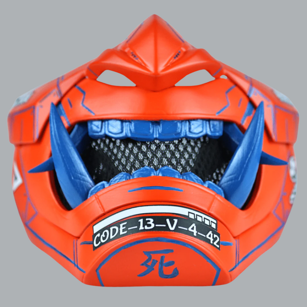 Cyberpunk Oni Mask - Orange – Space Armory | Japanese Mask and Cosplay ...
