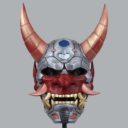 Cyborg Full Face Oni Mask - Silver – Space Armory | Japanese Mask and ...