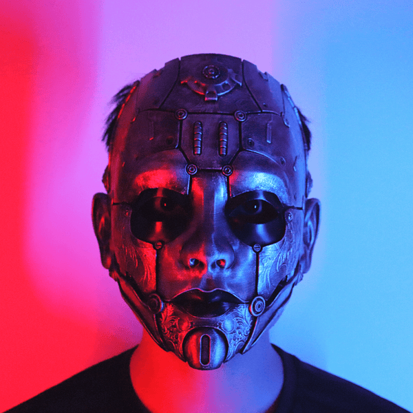 Cyborg Humanoid Robot Mask - Silver – Space Armory | Japanese Mask and ...