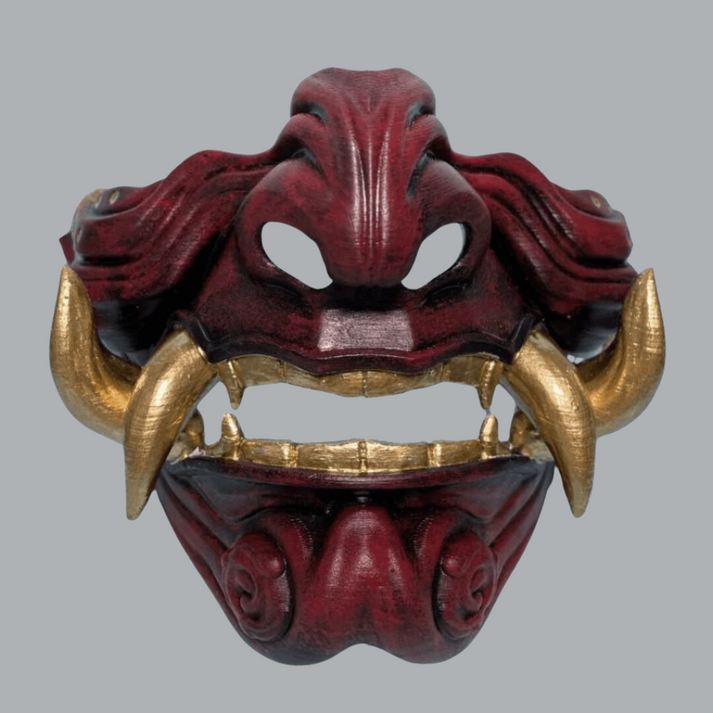 Samurai Oni Mask - Red – Space Armory | Japanese Mask and Cosplay Store