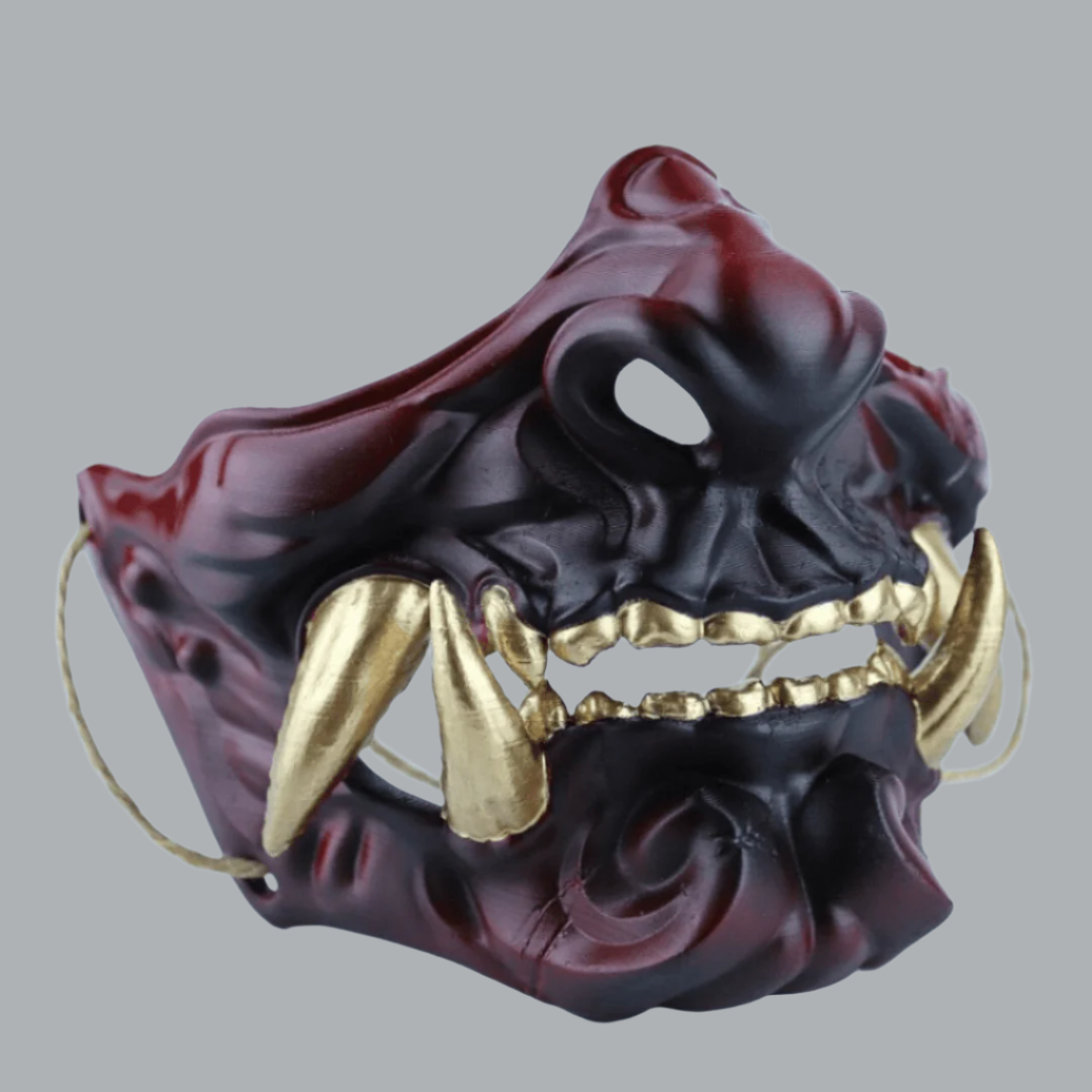 Warrior Oni Mask - Black/Red – Space Armory | Japanese Mask and Cosplay ...
