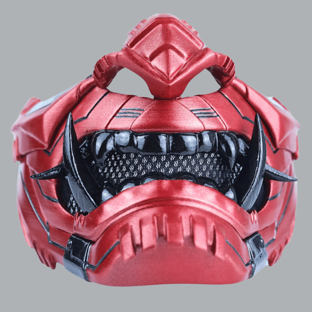 Cyber Oni Mask - Metallic Red – Space Armory | Japanese Mask and ...