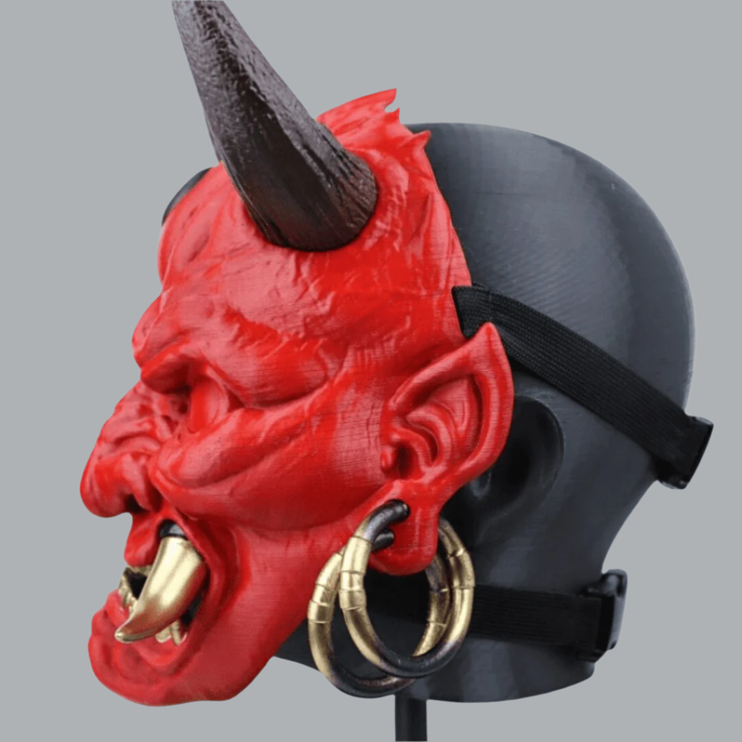 Cyberpunk Full Face Oni Mask – Space Armory | Japanese Mask and Cosplay ...