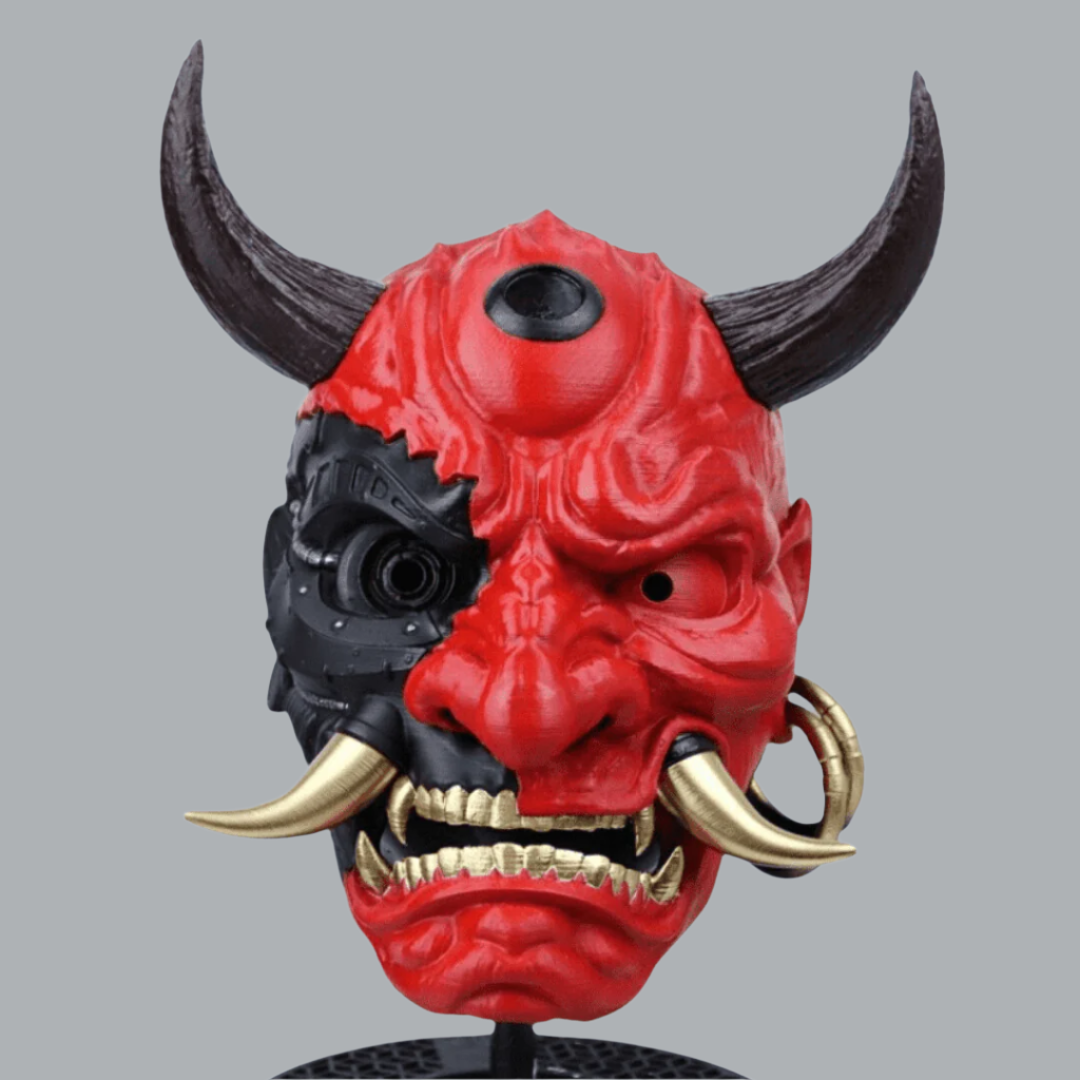 Cyberpunk Full Face Oni Mask – Space Armory | Japanese Mask and Cosplay ...