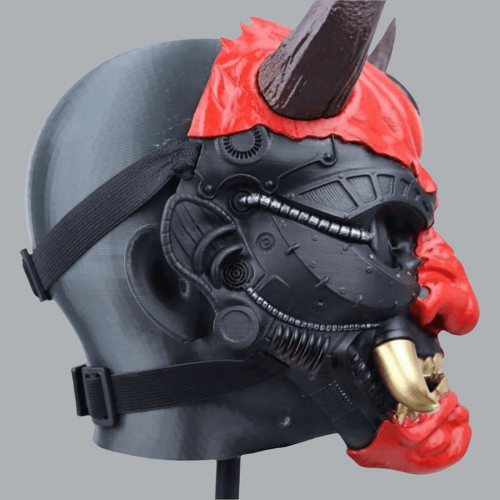 Cyberpunk Full Face Oni Mask – Space Armory | Japanese Mask and Cosplay ...