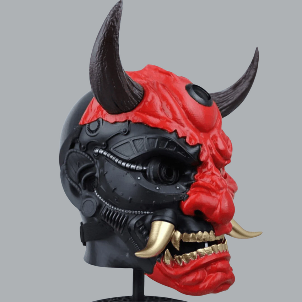 Cyberpunk Full Face Oni Mask – Space Armory | Japanese Mask and Cosplay ...