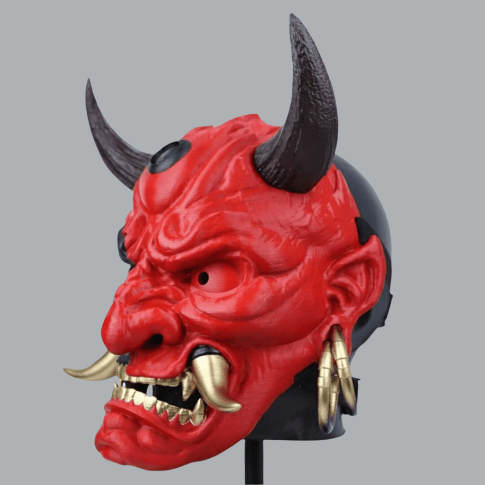 Cyberpunk Full Face Oni Mask – Space Armory | Japanese Mask and Cosplay ...