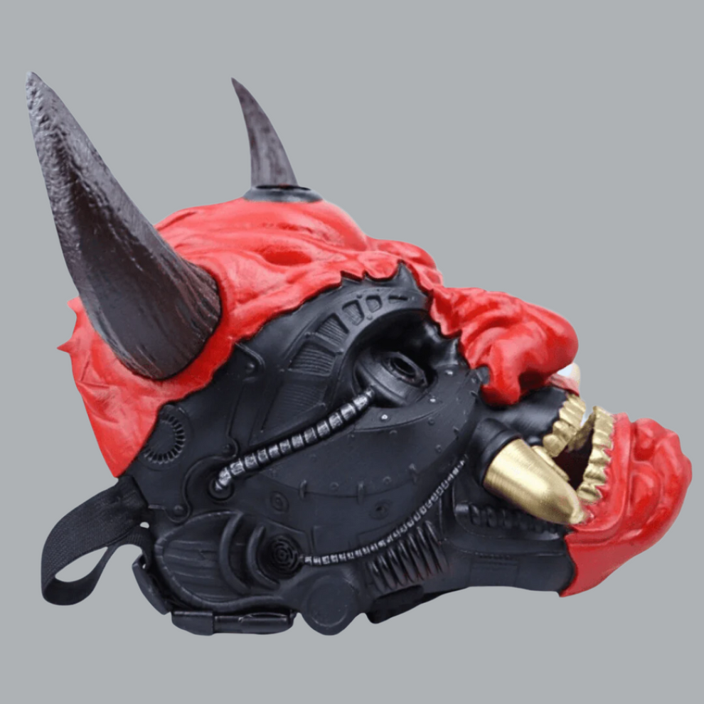 Cyberpunk Full Face Oni Mask – Space Armory | Japanese Mask and Cosplay ...