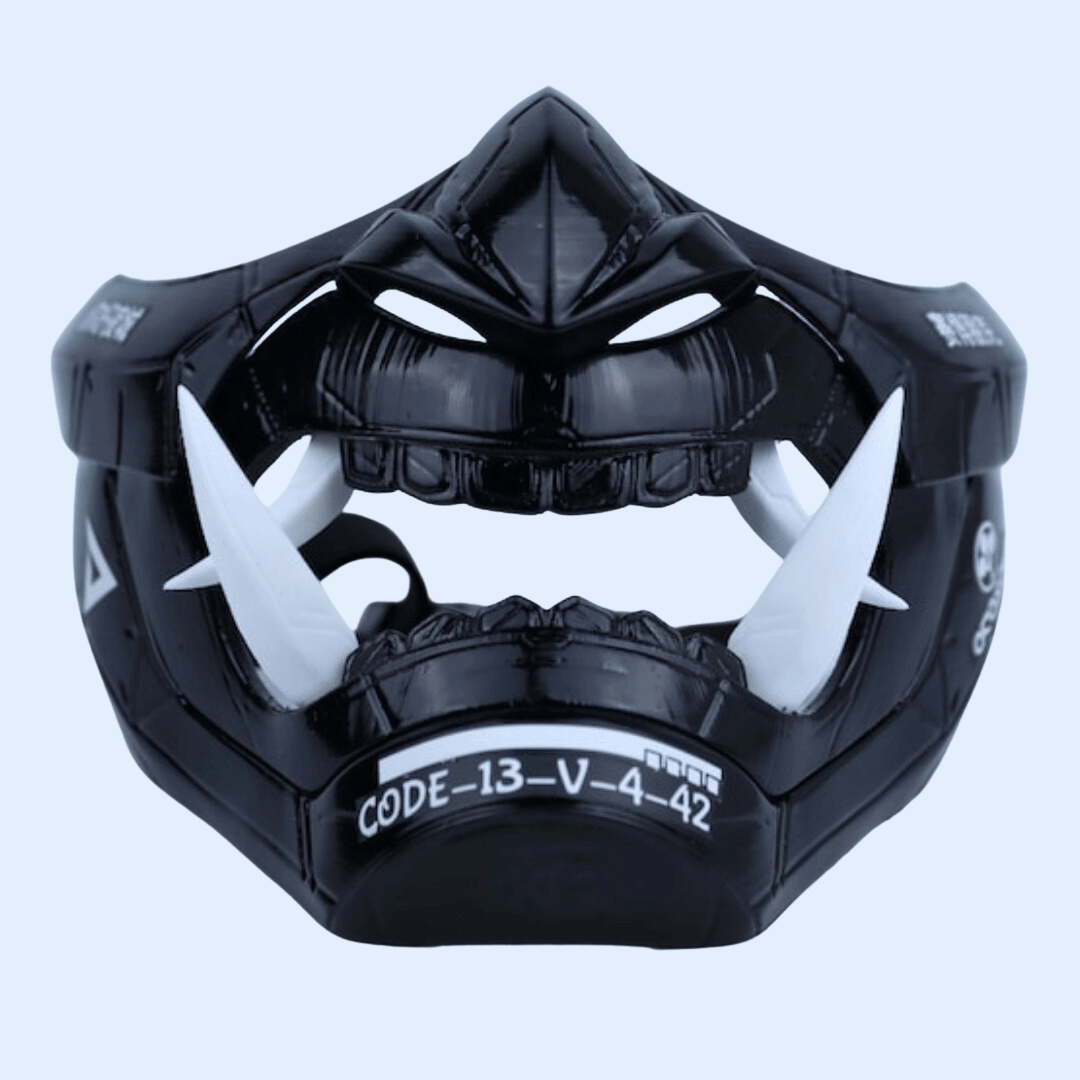 Cyberpunk Oni Mask Glossy Black – Space Armory | Japanese Mask and ...